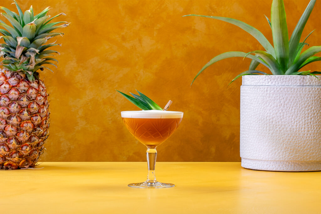 Pineapple Top Cocktail: Spicy Pineapple Coffee Tequila Sour - Peck of ...